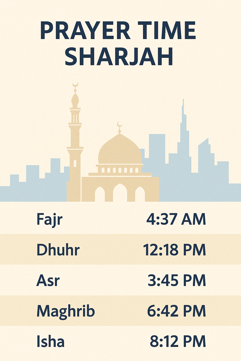 Prayer Time Sharjah: Your Guide to Daily Prayers
