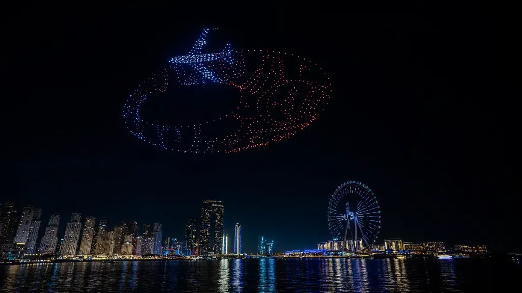 JBR Drone Show Finale Lights Up Dubai Skies